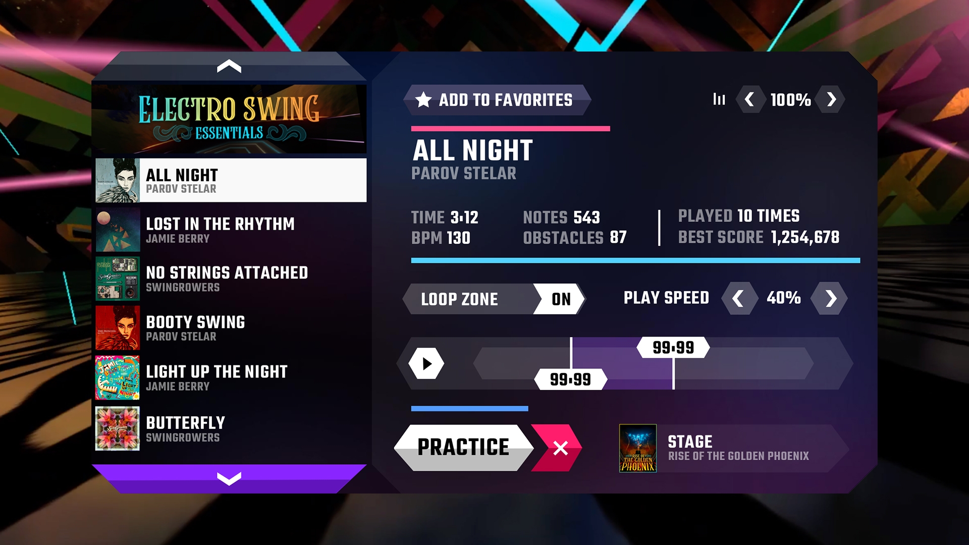 Synth Riders receives a 10 song Electro Swing Essentials DLC